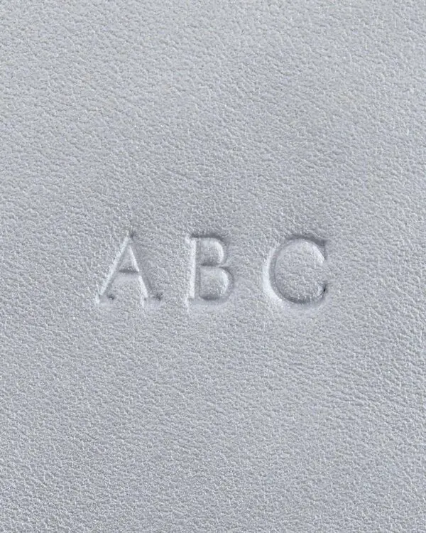 ROYCE NEW YORK Monogrammed Leather Retractable Luggage Tag - Silver