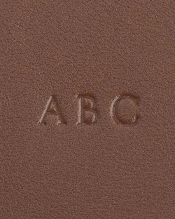 ROYCE NEW YORK Monogrammed Leather Retractable Luggage Tag - Tan