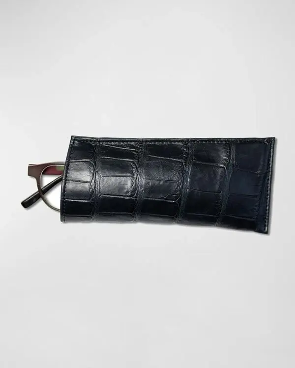 ABAS Apos;s Alligator Eyeglass Case - Black