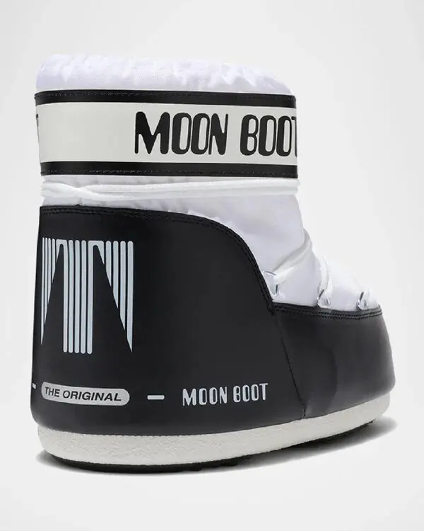 Moon Boot Classic Bicolor Lace-up Short Snow Boots - White