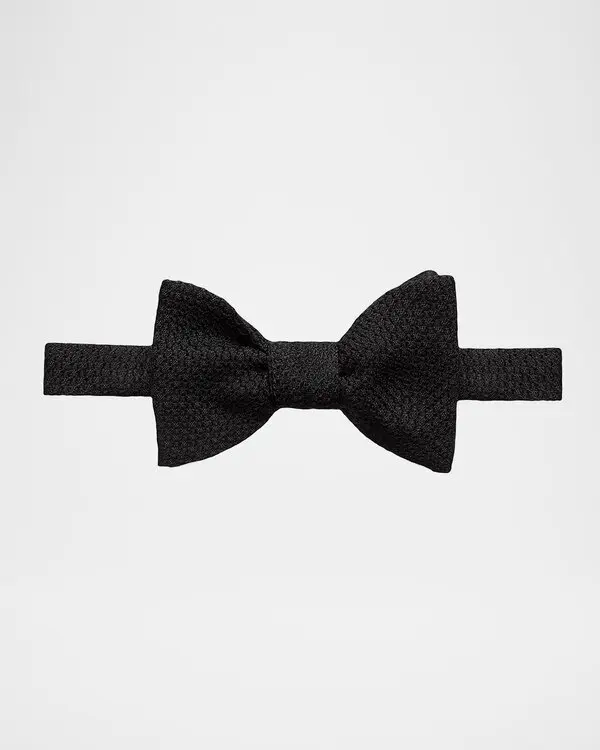 Eton Textured Silk Bow Tie - Black