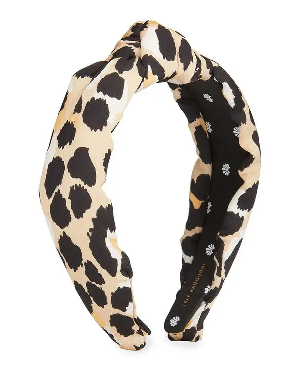 Lele Sadoughi Silk-blend Print Knotted Headband - Leopard