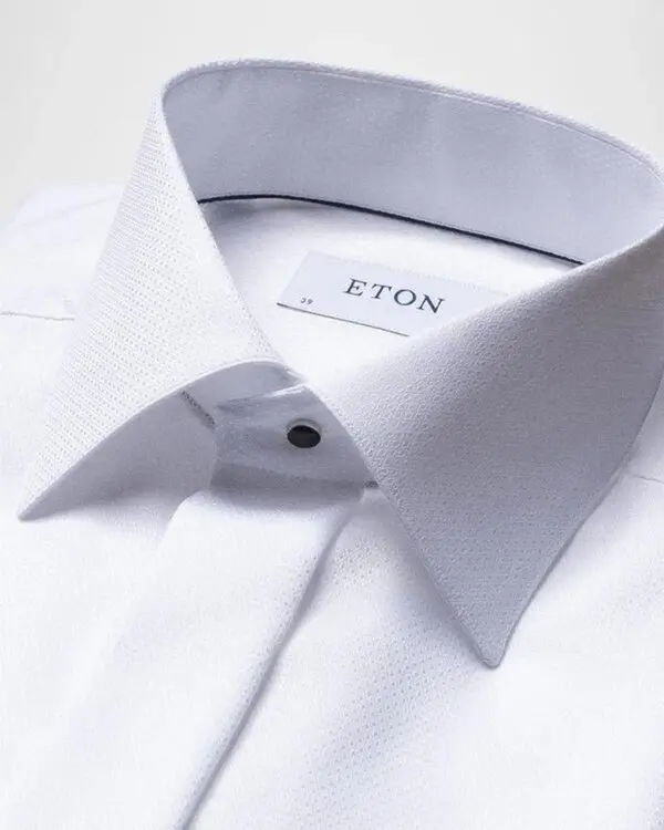 Eton Apos;s Contemporary Fit Diamond-weave Dress Shirt - White