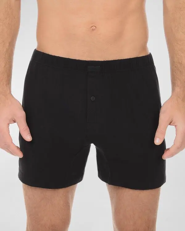2(X)Ist Pima Cotton Knit Boxer - Black