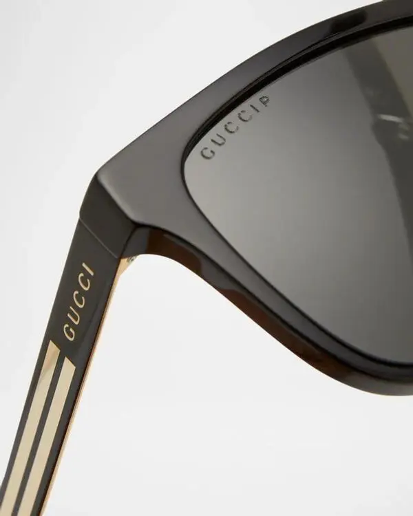 Gucci Square Acetate Logo Sunglasses