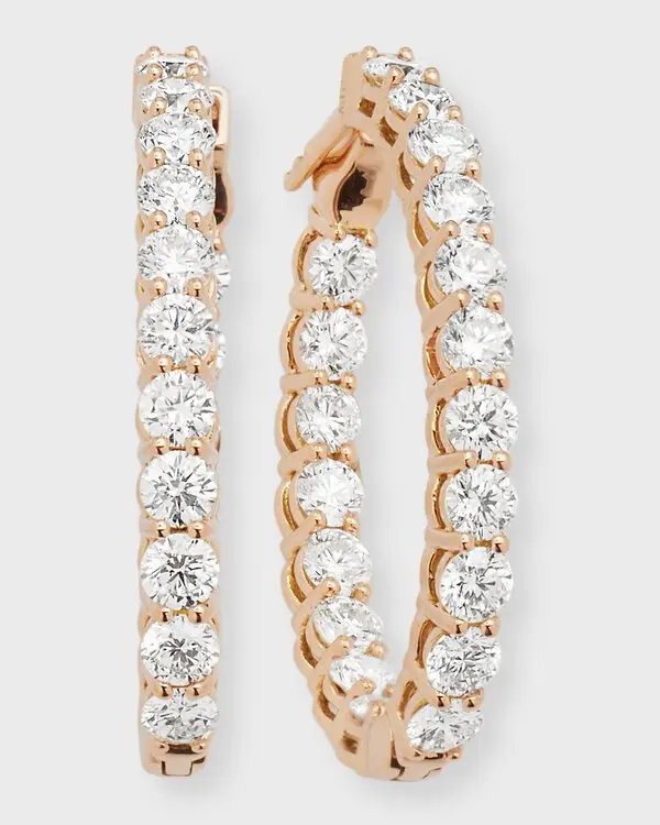 Neiman Marcus Diamond Hoop Earrings Rose Gold Editorialist
