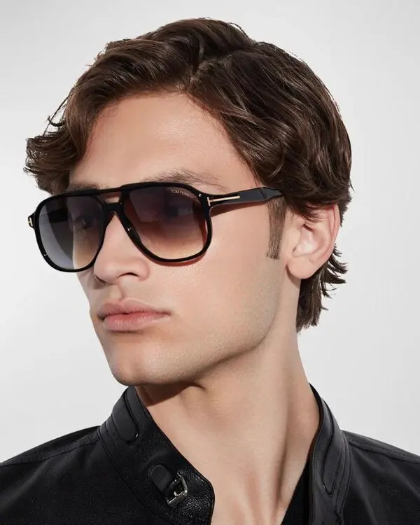 TOM FORD Raoul Aviator Sunglasses - Black