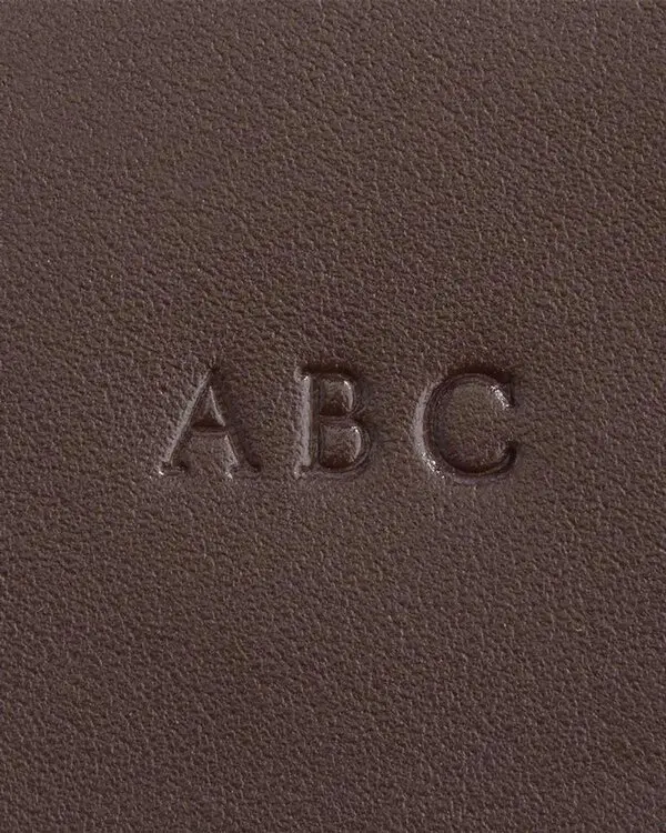 ROYCE NEW YORK Monogrammed Leather Travel Watch Roll - Brown