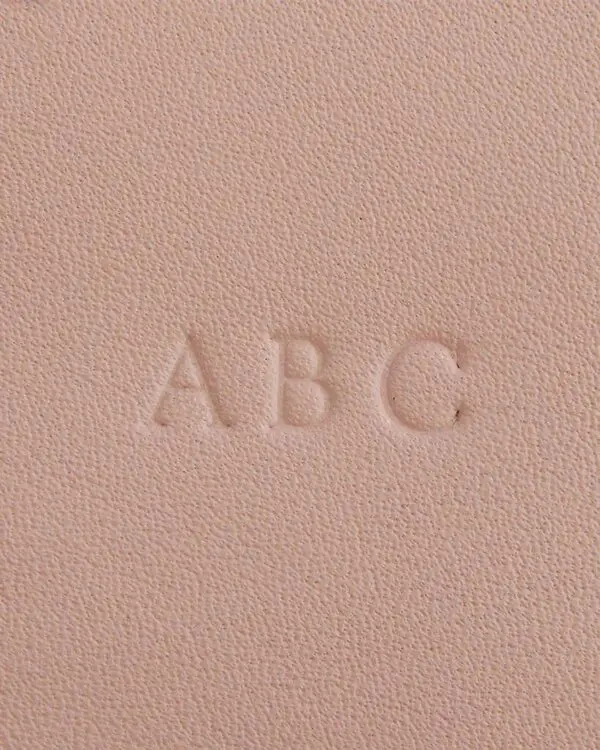 ROYCE NEW YORK Monogrammed Leather Travel Watch Roll - Light Pink