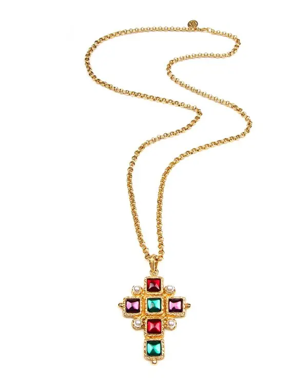 BEN-AMUN Cross Pendant Necklace - Gold