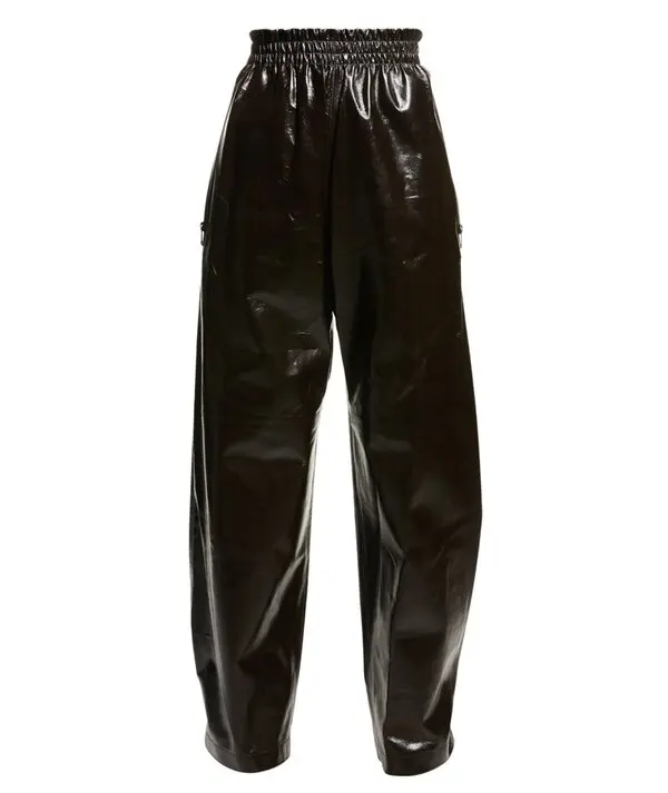 Bottega Veneta Leather Elastic Waist Joggers W/ Strap Cuff