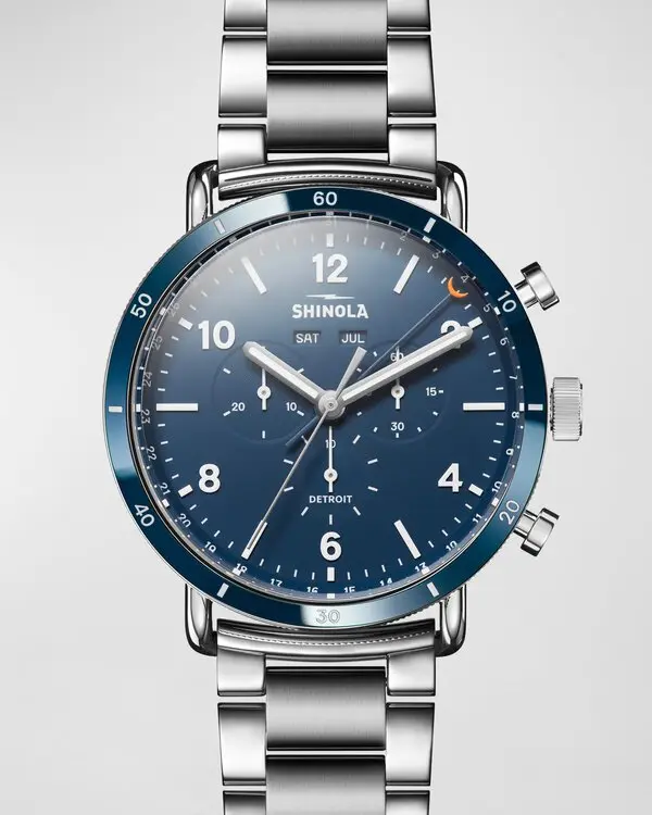 Shinola 45mm Canfield Sport Bracelet Watch - Silver