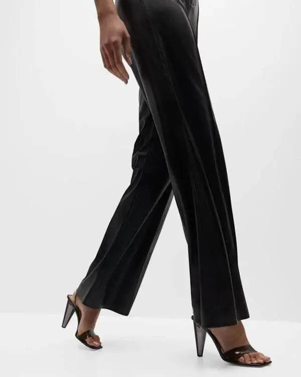 Alice + Olivia Dylan High-waist Faux-leather Pants - Black