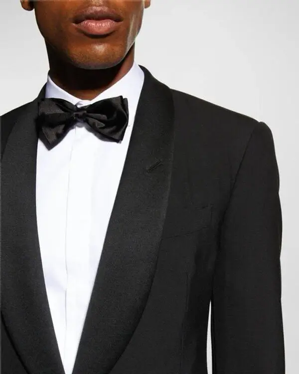 Ralph Lauren Purple Label Apos;s Gregory Wool Barathea Shawl Tuxedo - Black