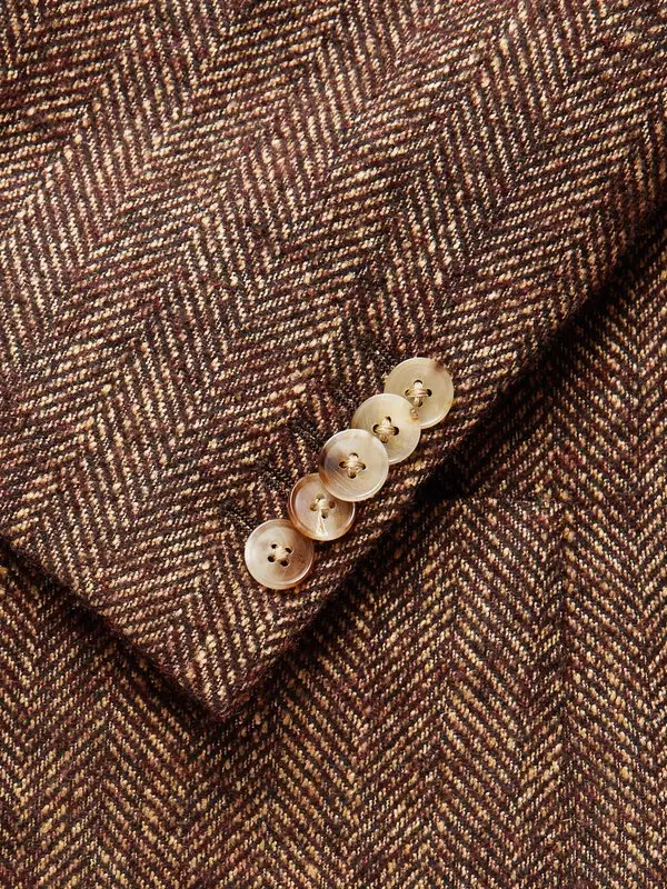 UMIT BENAN Layered Herringbone Tweed Suit Jacket