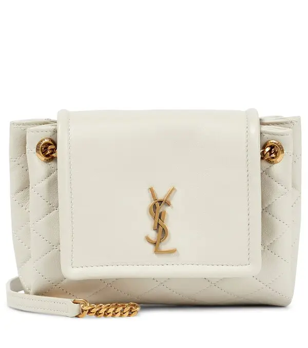 Saint Laurent Nolita Mini Leather Shoulder Bag - White