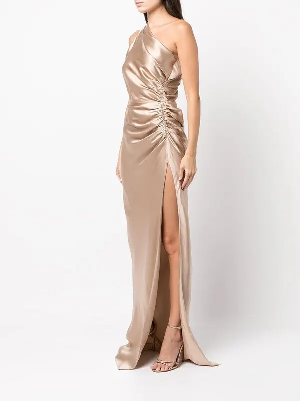 Michelle Mason Asymmetrical Silk Gown - Neutrals