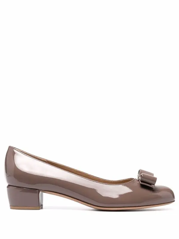 FERRAGAMO Vara Block-heel Pumps - Brown