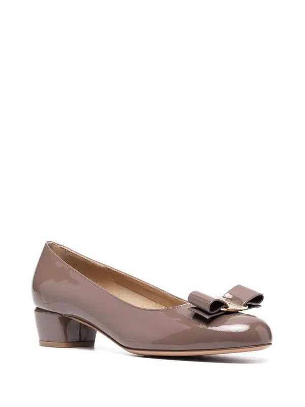 FERRAGAMO Vara Block-heel Pumps - Brown