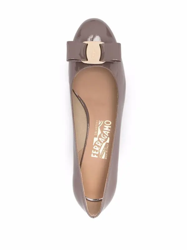 FERRAGAMO Vara Block-heel Pumps - Brown
