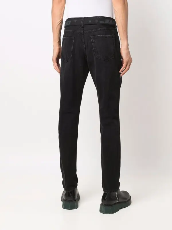 Off-White Industrial Strap Slim-cut Jeans - Black