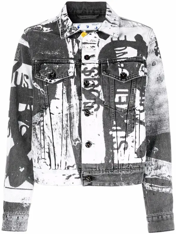 Off-White X Pablo Tomek Printed Denim Jacket - Black