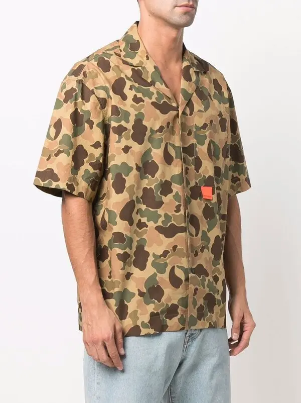 Palm Angels Camouflage-print Short-sleeve Shirt