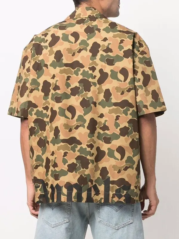 Palm Angels Camouflage-print Short-sleeve Shirt