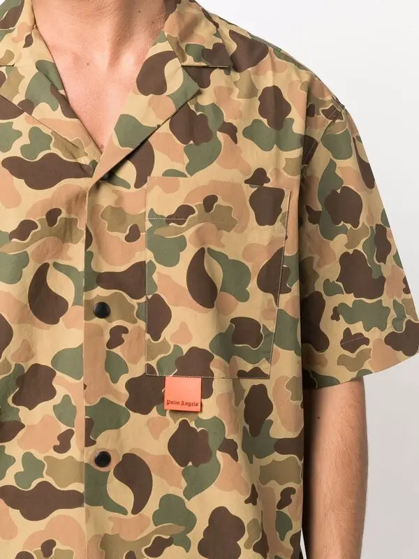 Palm Angels Camouflage-print Short-sleeve Shirt