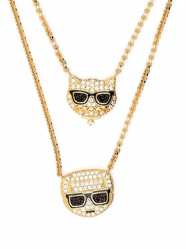 Karl Lagerfeld Ikon Karl Choupette Necklace - Gold