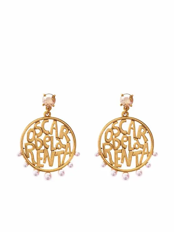 Oscar De La Renta Logo Hoop Earrings