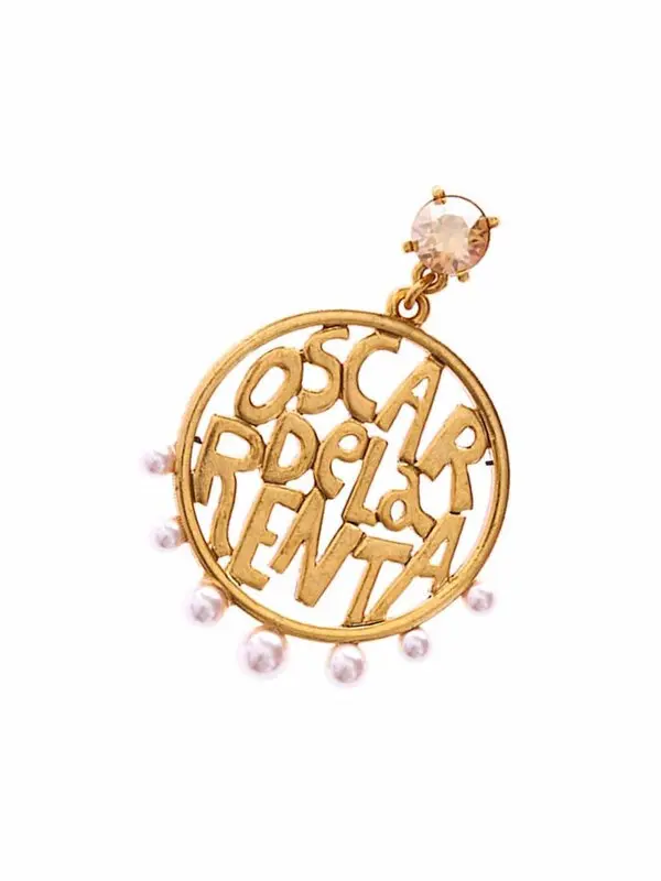 Oscar De La Renta Logo Hoop Earrings