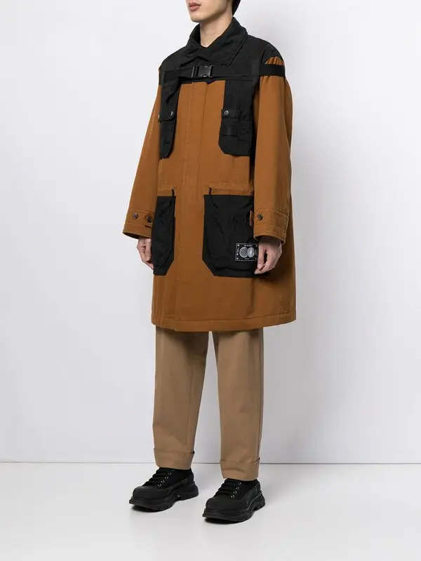 PORTS V Panelled Hooded Raincoat