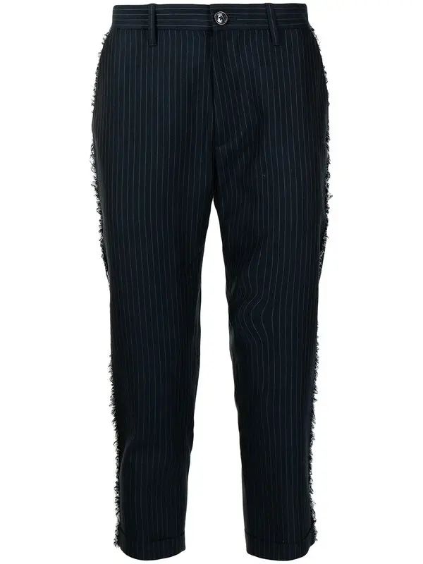 PORTS V Frayed-edge Cropped Trousers