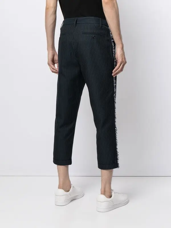 PORTS V Frayed-edge Cropped Trousers