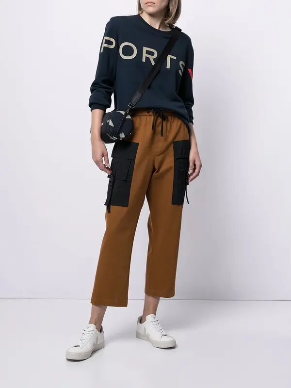 PORTS V Contrasting Panel Cropped Trousers