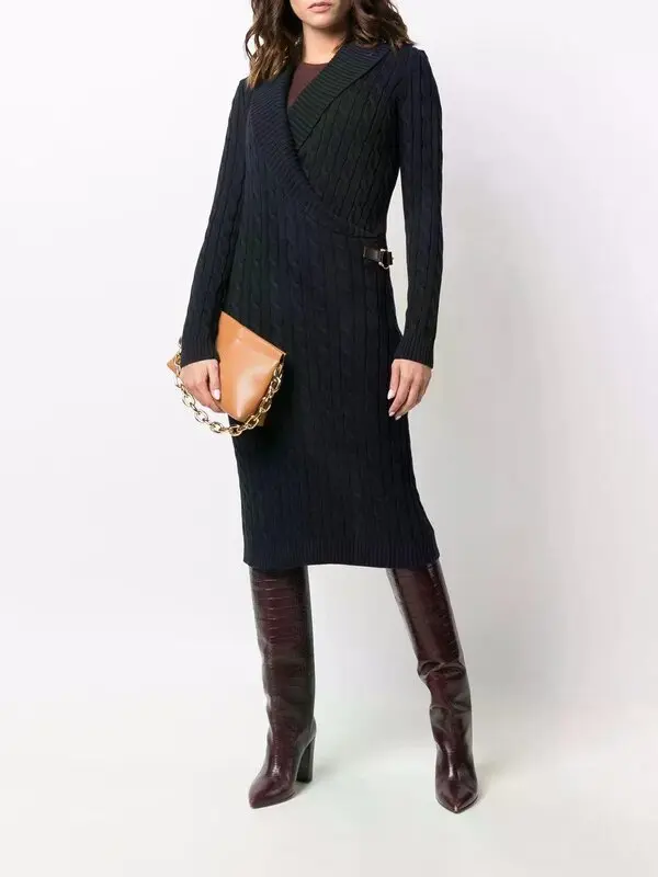 cable knit wrap dress Patou