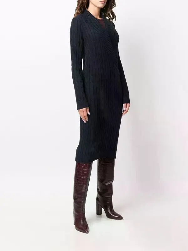 Ralph Lauren Cable-knit Wrap Dress