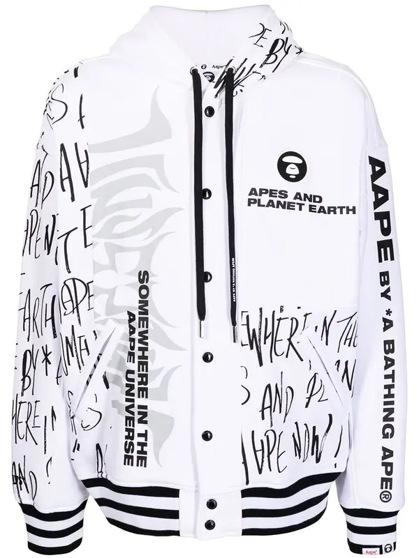 AAPE BY *A BATHING APE Graphic-print Hoodie - White