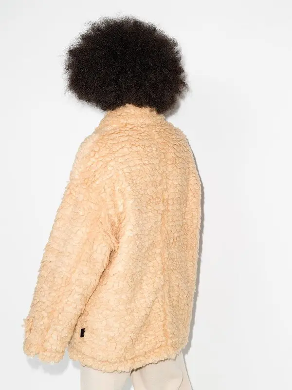 Palm Angels Faux-shearling Single-breasted Coat