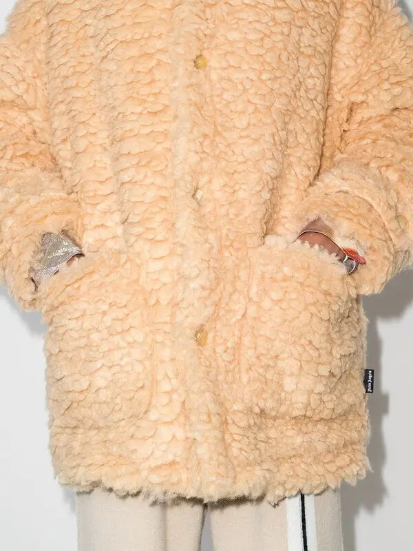 Palm Angels Faux-shearling Single-breasted Coat