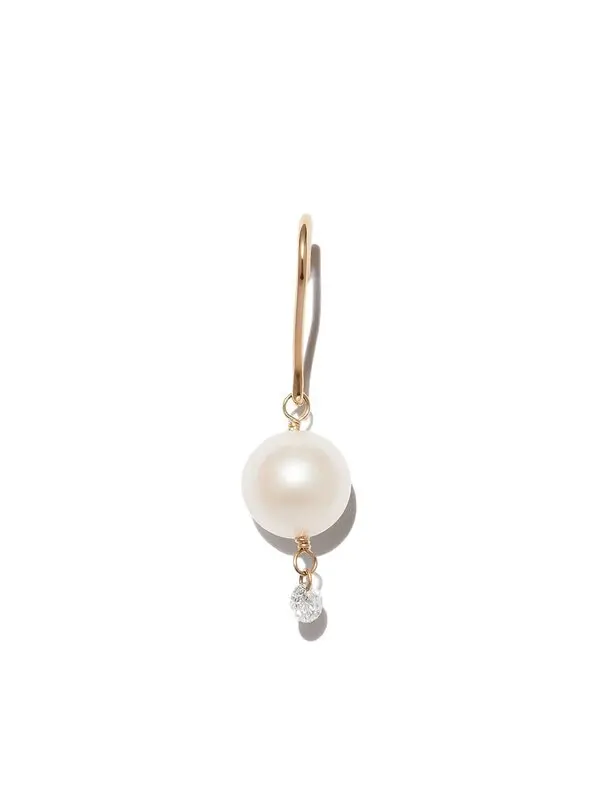 PERSEE 18kt Yellow Rain Song Pearl And Diamond Drop Earring - Gold