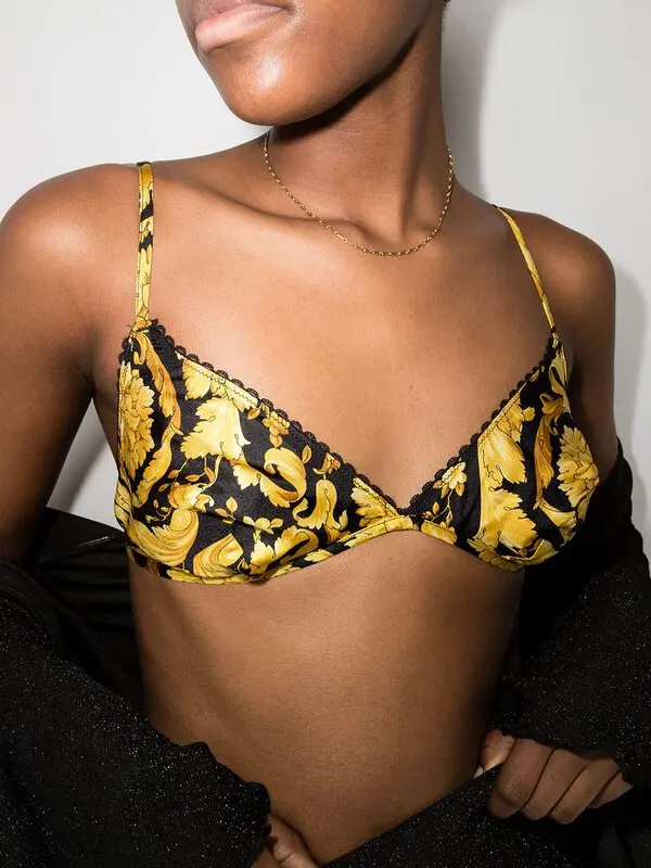 Versace Barocco Print Bralette Bra