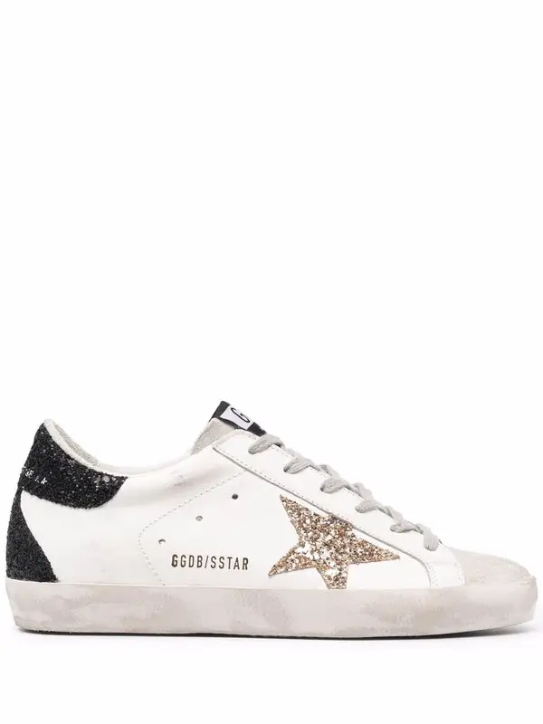 GOLDEN GOOSE Super-star Nappa Leather Trainers With Glitter Accents