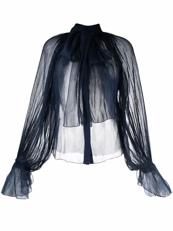 ATU BODY COUTURE Sheer Blouse - Blue