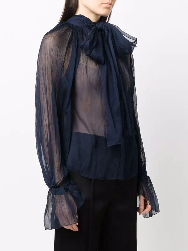 ATU BODY COUTURE Sheer Blouse - Blue