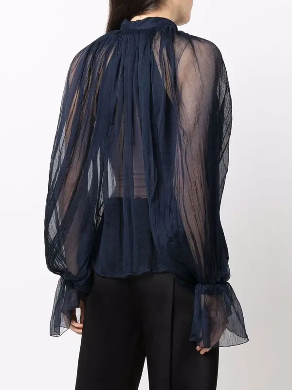 ATU BODY COUTURE Sheer Blouse - Blue