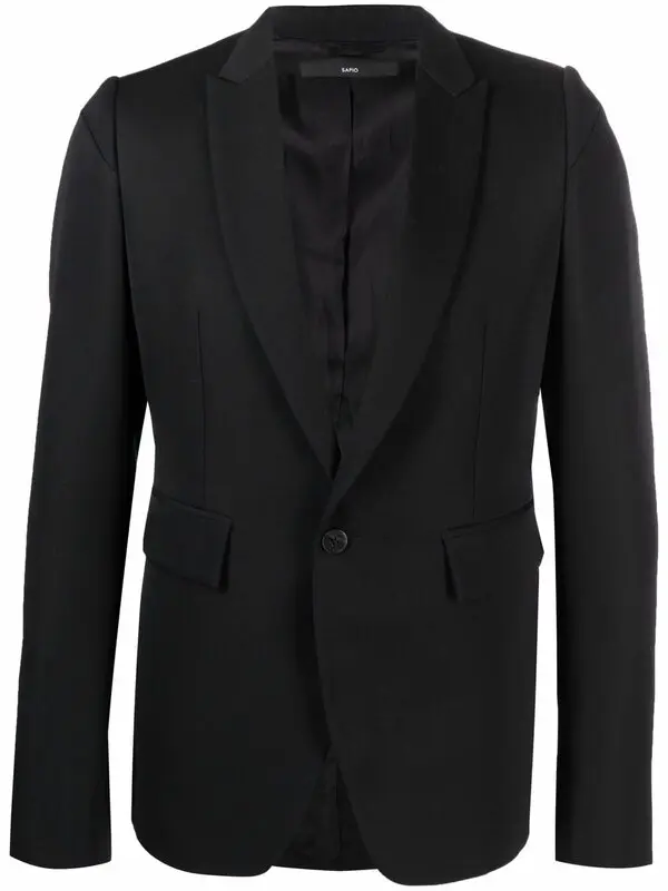 SAPIO Single-breasted Tailored Blazer - Black