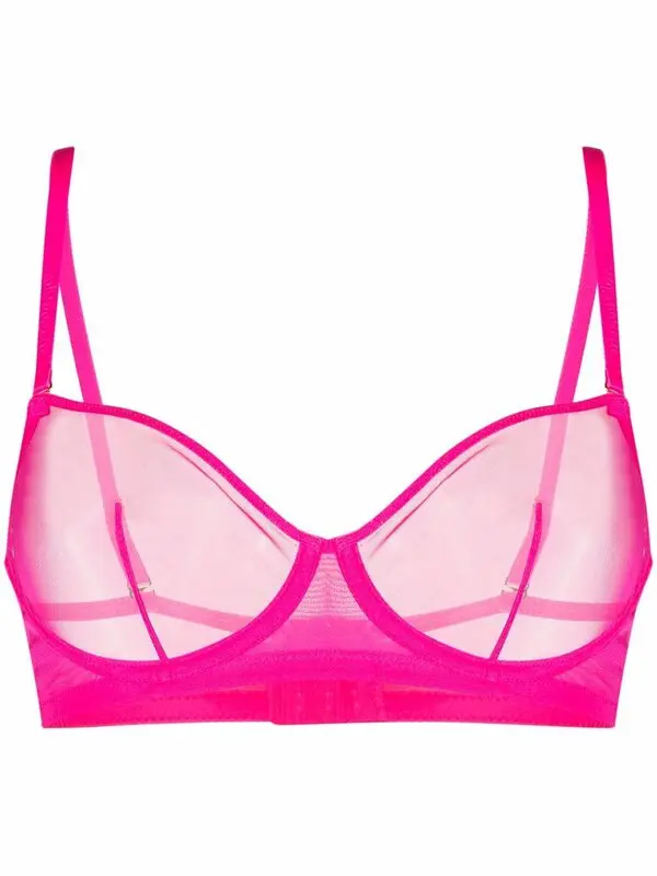 MAISON CLOSE Corps À Corps Neon Sheer Balconette Bra - Pink