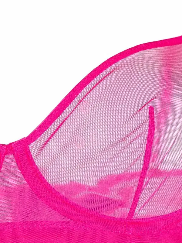 MAISON CLOSE Corps À Corps Neon Sheer Balconette Bra - Pink